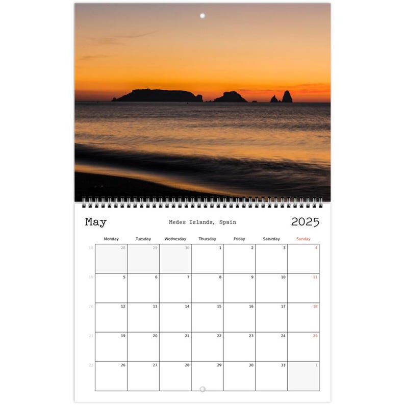 2025 Sunrise & Sunset Calendar Scenic World Photography Nature Lover's ...