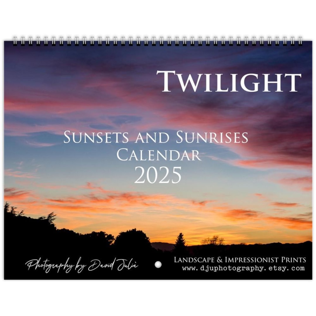 2025 Sunrise & Sunset Calendar Scenic World Photography Nature Lover's ...