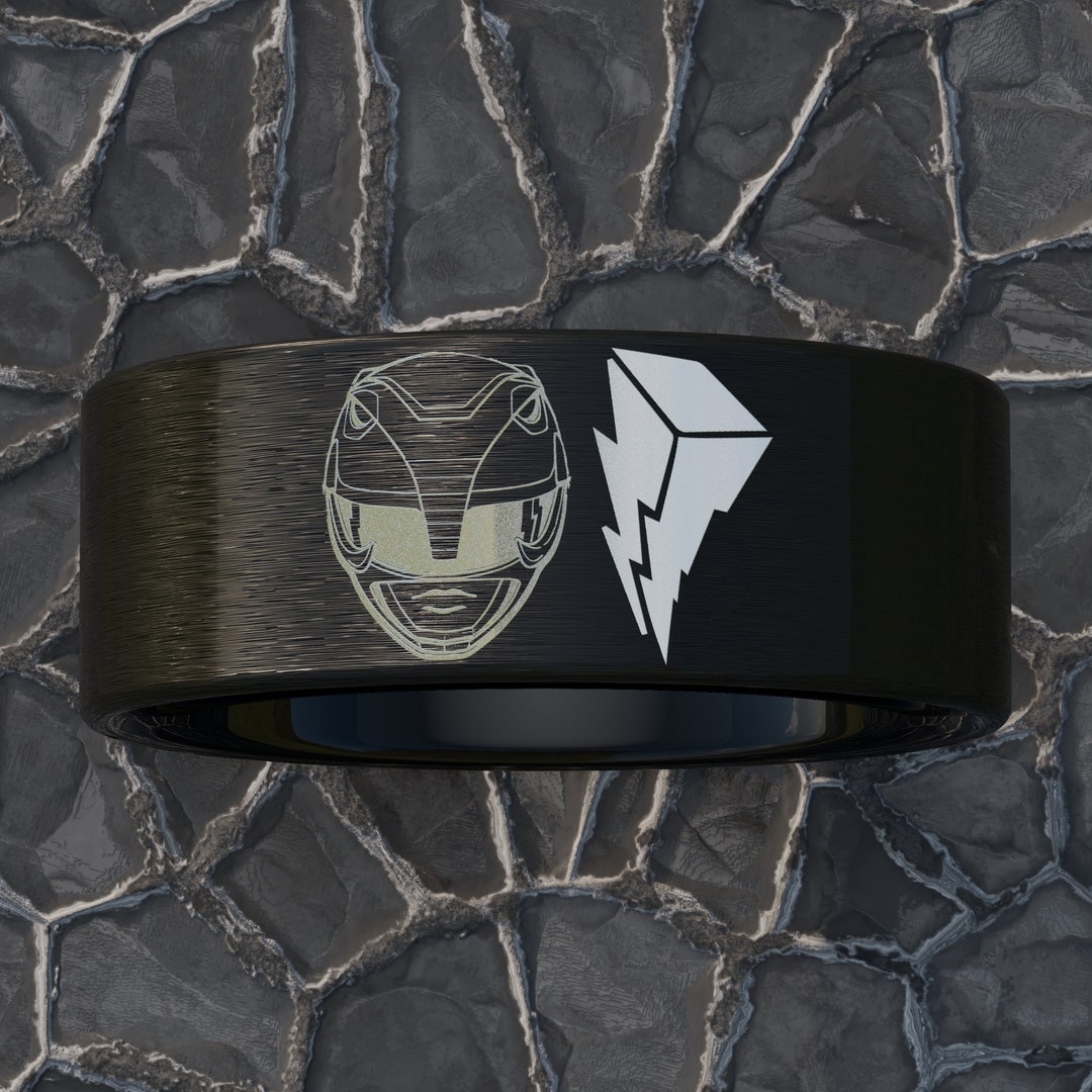 Black Ranger From Mighty Morphin Power Rangers Movies Engraved Tungsten ...