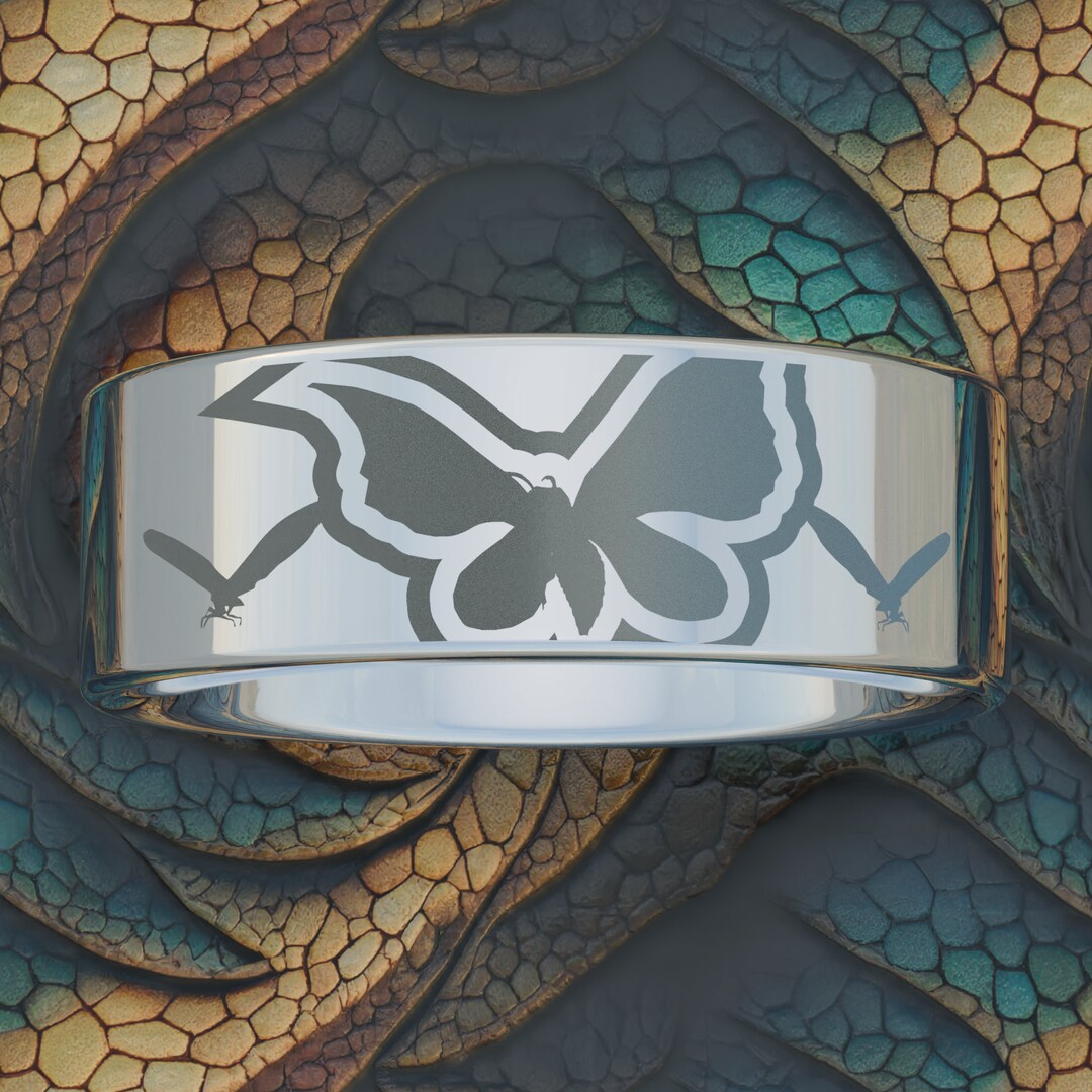 Mothra From Godzilla Movies Engraved Tungsten Ring 4mm 12mm - Etsy