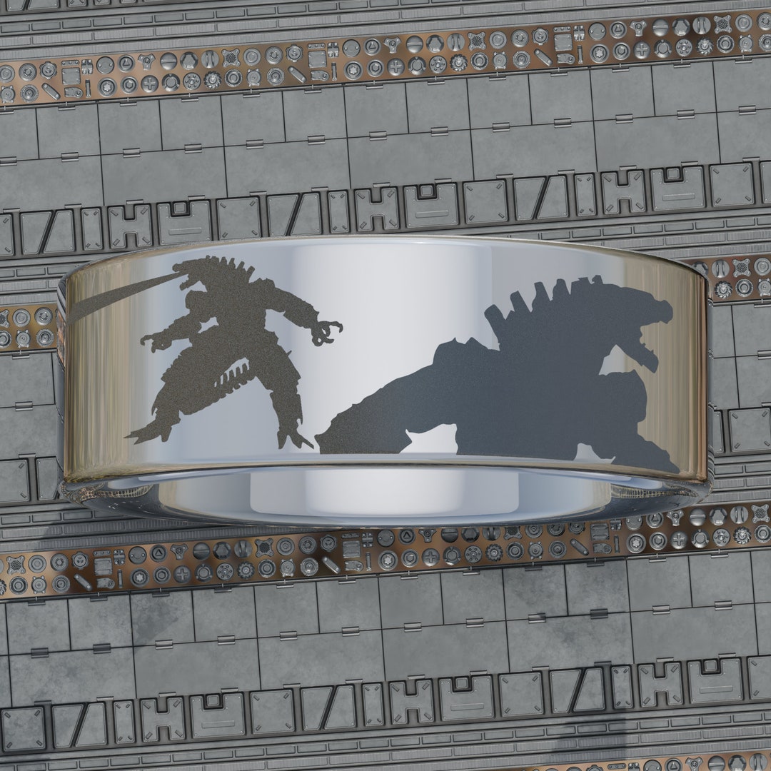 Mechagodzilla From Godzilla Movies Engraved Tungsten Ring 4mm 12mm - Etsy