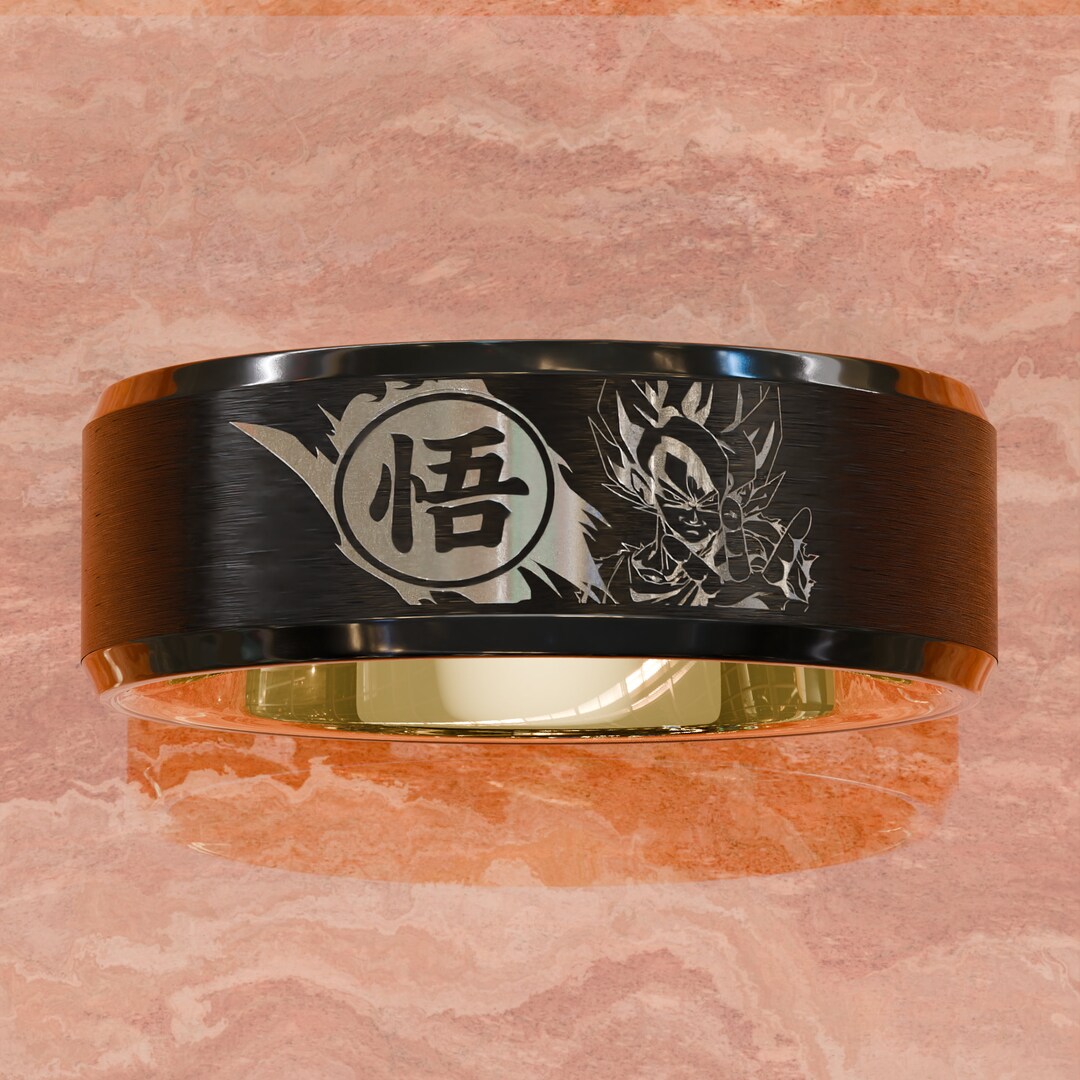 Goku From Dragon Ball Anime Manga Engraved Titanium Ring 8mm - Etsy