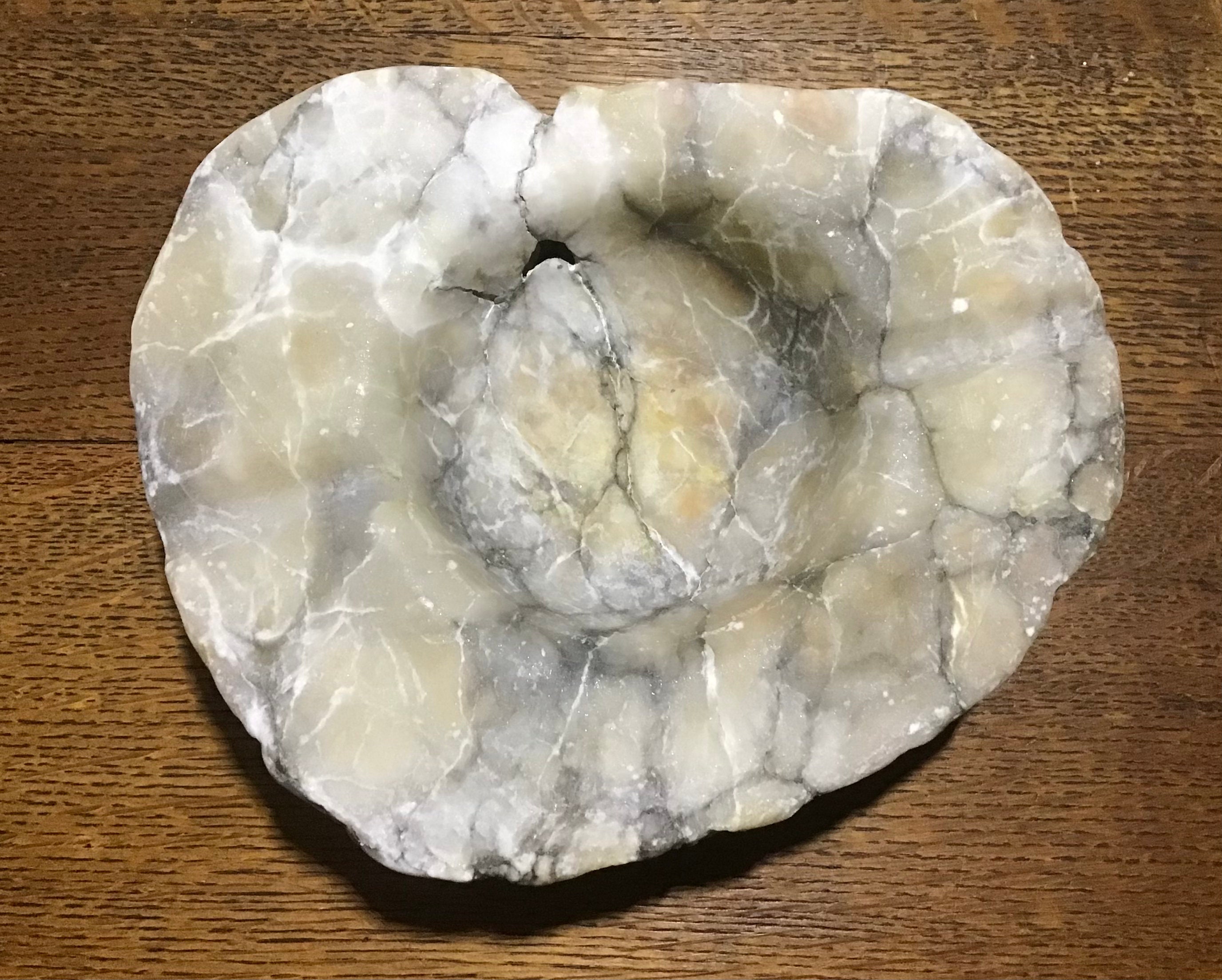 Alabaster Bowl Vintage Heavy Coarse Structure. - Etsy UK