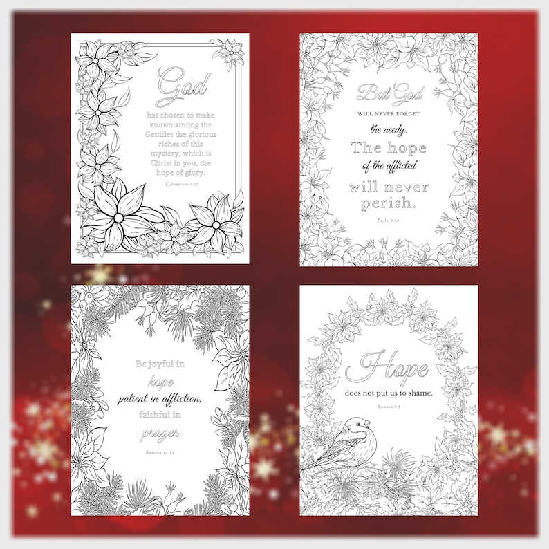 Christian Christmas Coloring Book Pages | Hope Bible Verses | Printable ...