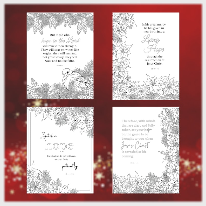 Christian Christmas Coloring Book Pages | Hope Bible Verses | Printable ...