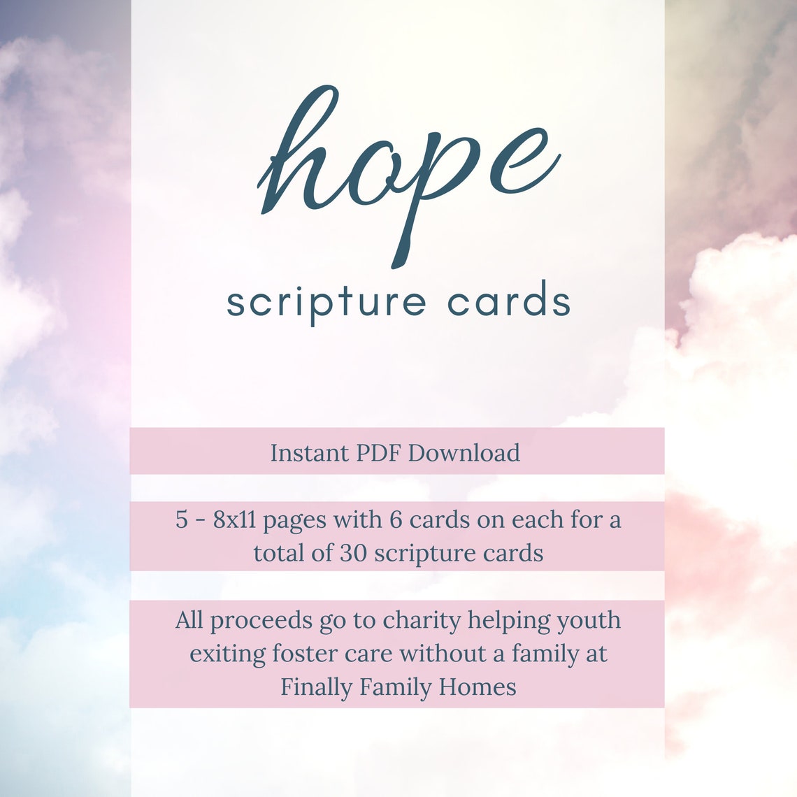 30 Hope Bible Verse Cards | Printable | Scripture Cards | Memory Verse ...