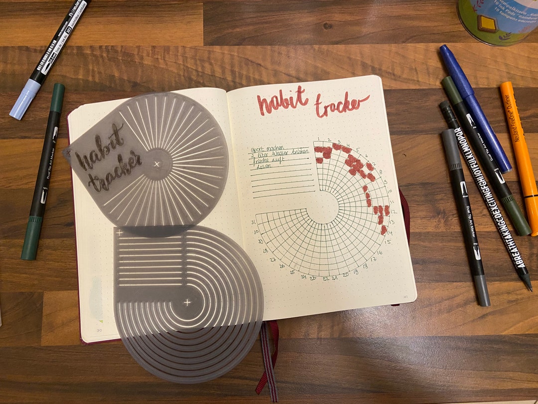 3D .stl File Journal Stencil Habit Tracker3d .stl File, Two Pieces ...