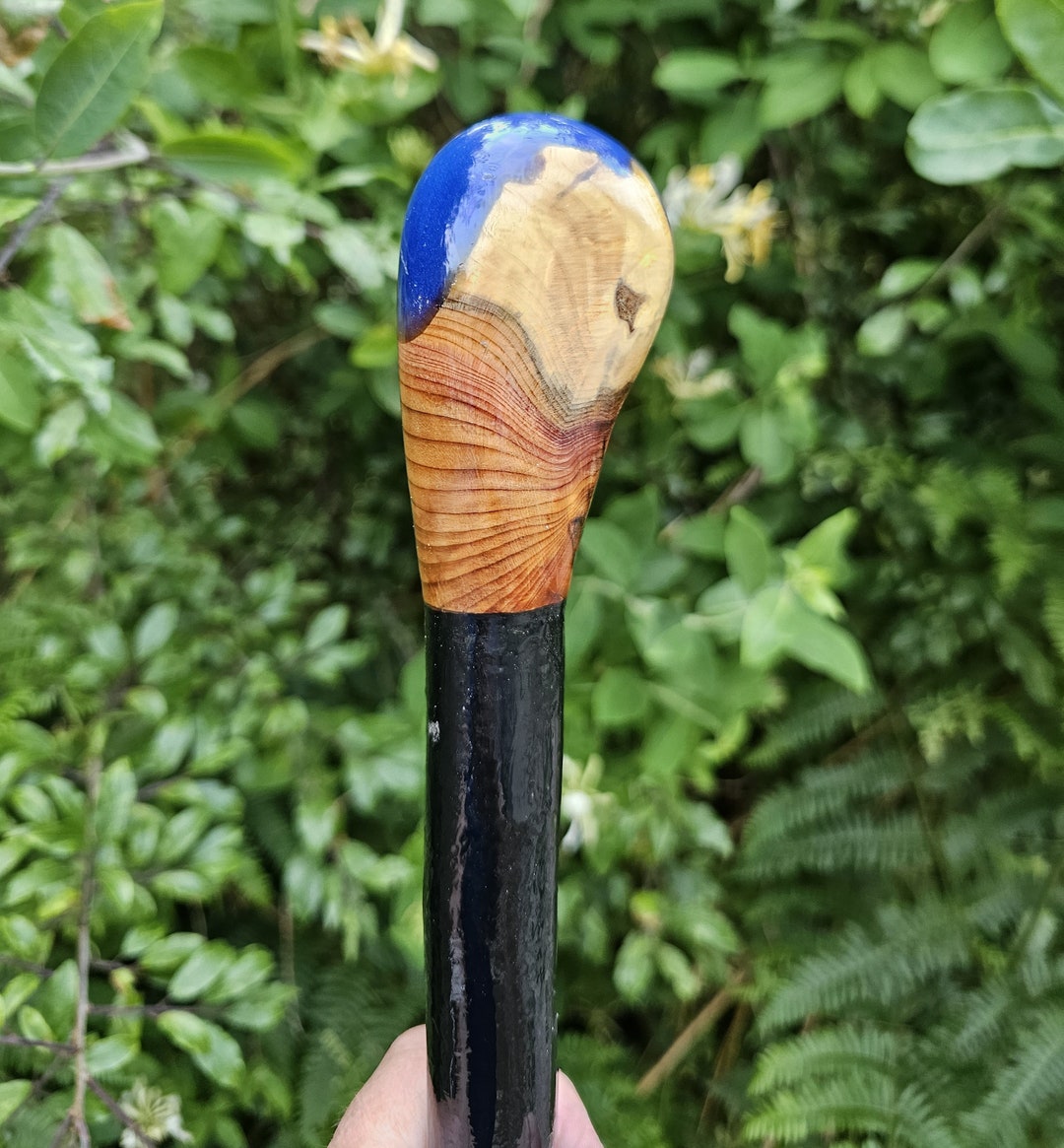 Genuine Irish Blackthorn Walking Stick With a Yew Burl and - Etsy