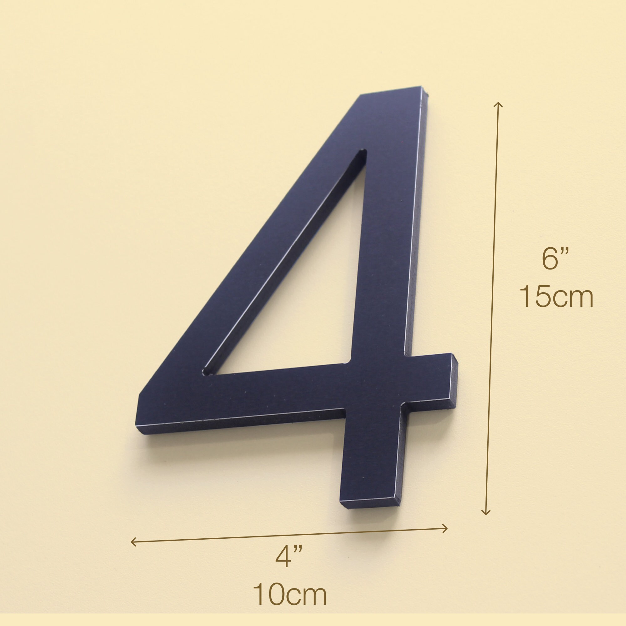 Modern Flat House Numbers - 6inch Tall - Matte Black - Self Adhesive ...