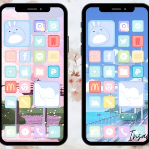 60 Kawaii IOS 14 App Icons | Anime Ios 14 App Icons | Korean App Covers ...