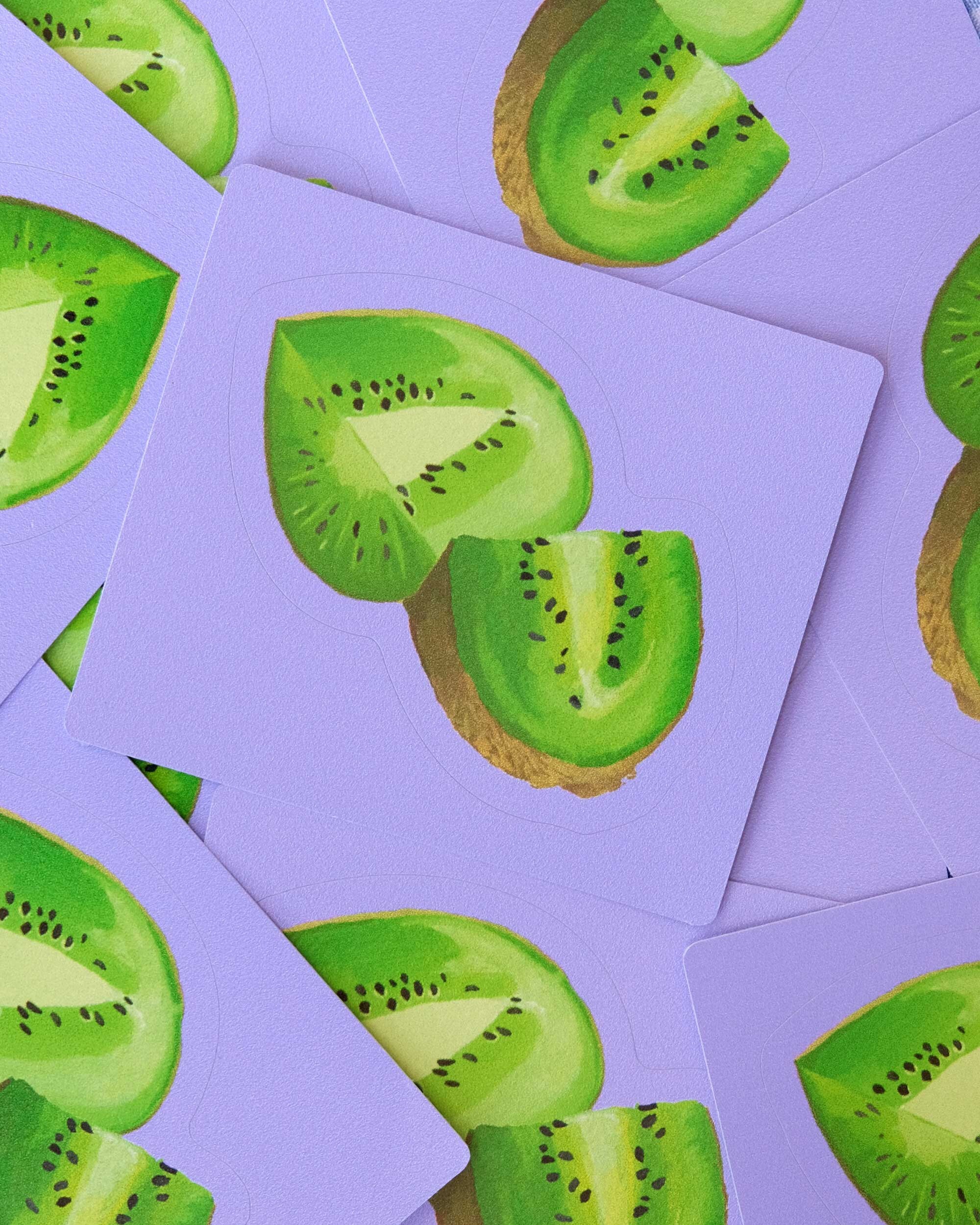 Kiwi Fruit Stickers glossy Large Kiss Cut Sticker - Etsy