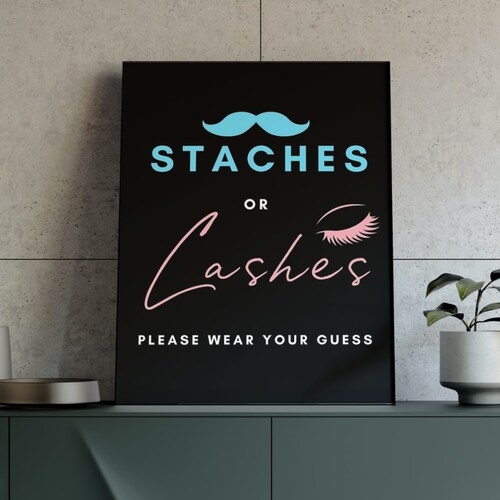 Staches or Lashes Toppers Gender Reveal Party Baby Shower Boy - Etsy