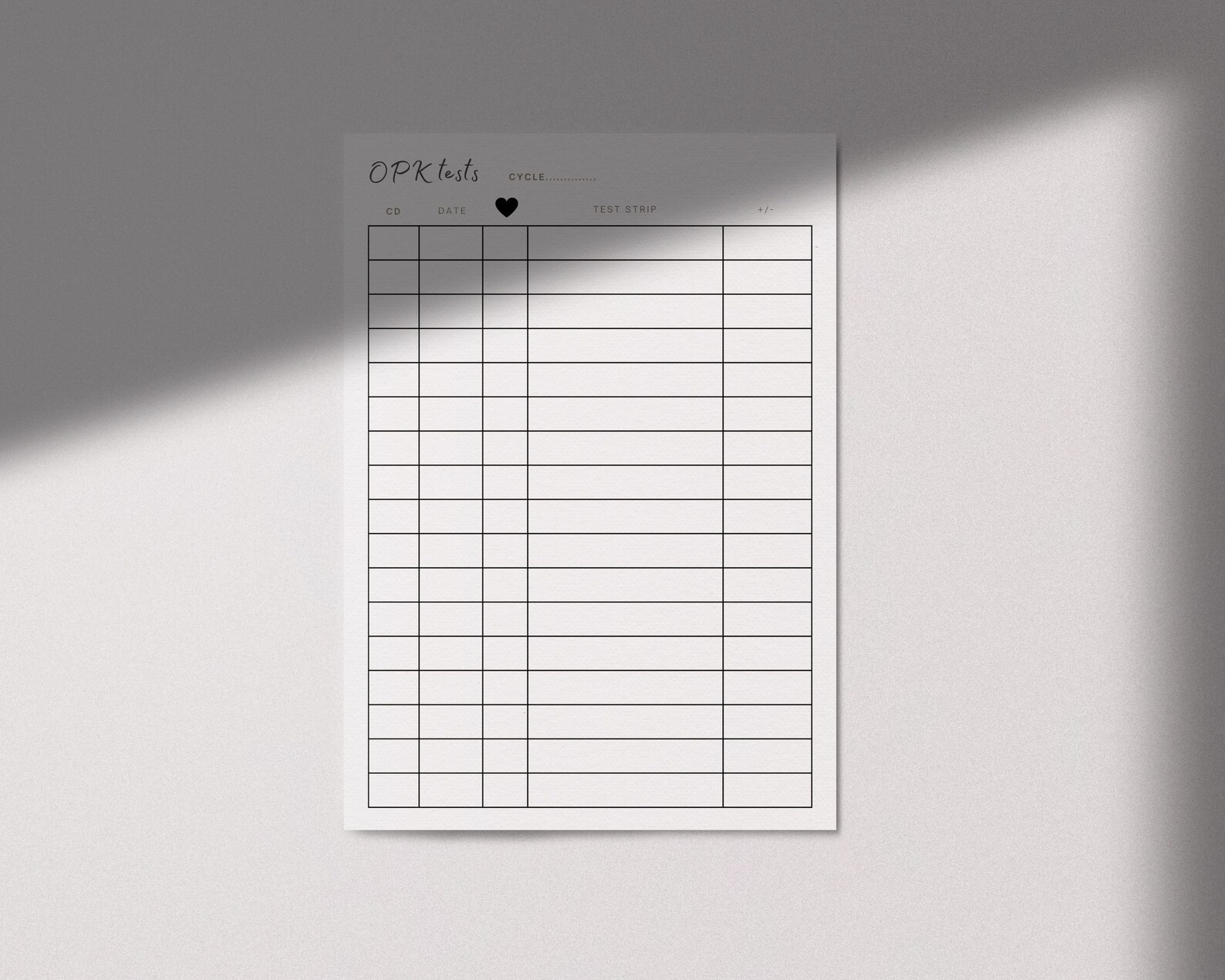 Printable OPK Test Sheet, Ovulation Test Strip Tracker, Fertility ...