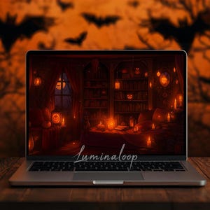 Halloween Nightfall Animated Background: Spooky Bedroom Horror Vibes ...