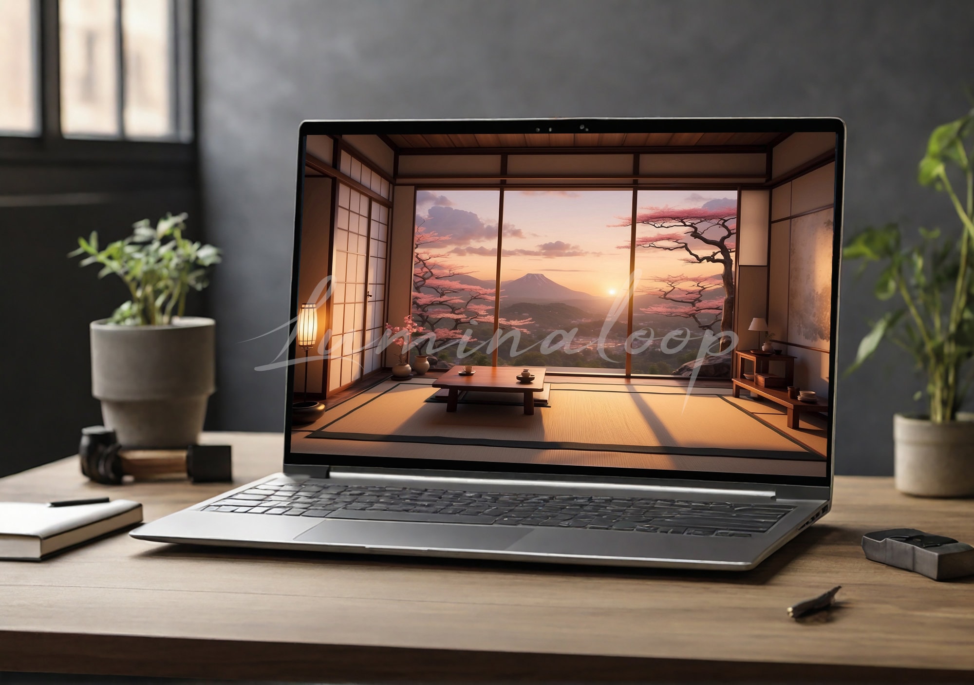 ANIMATED BACKGROUND | Sunset View Japanese Room | Lofi Cozy Looped ...