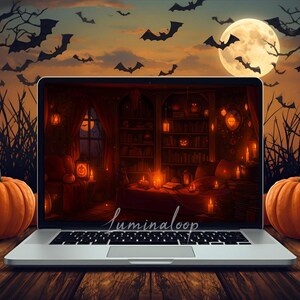 Halloween Nightfall Animated Background: Spooky Bedroom Horror Vibes ...