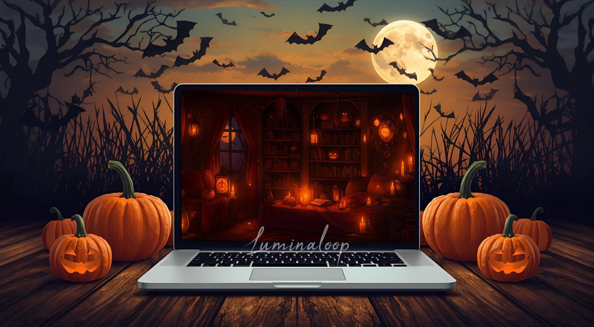 Halloween Nightfall Animated Background: Spooky Bedroom Horror Vibes ...