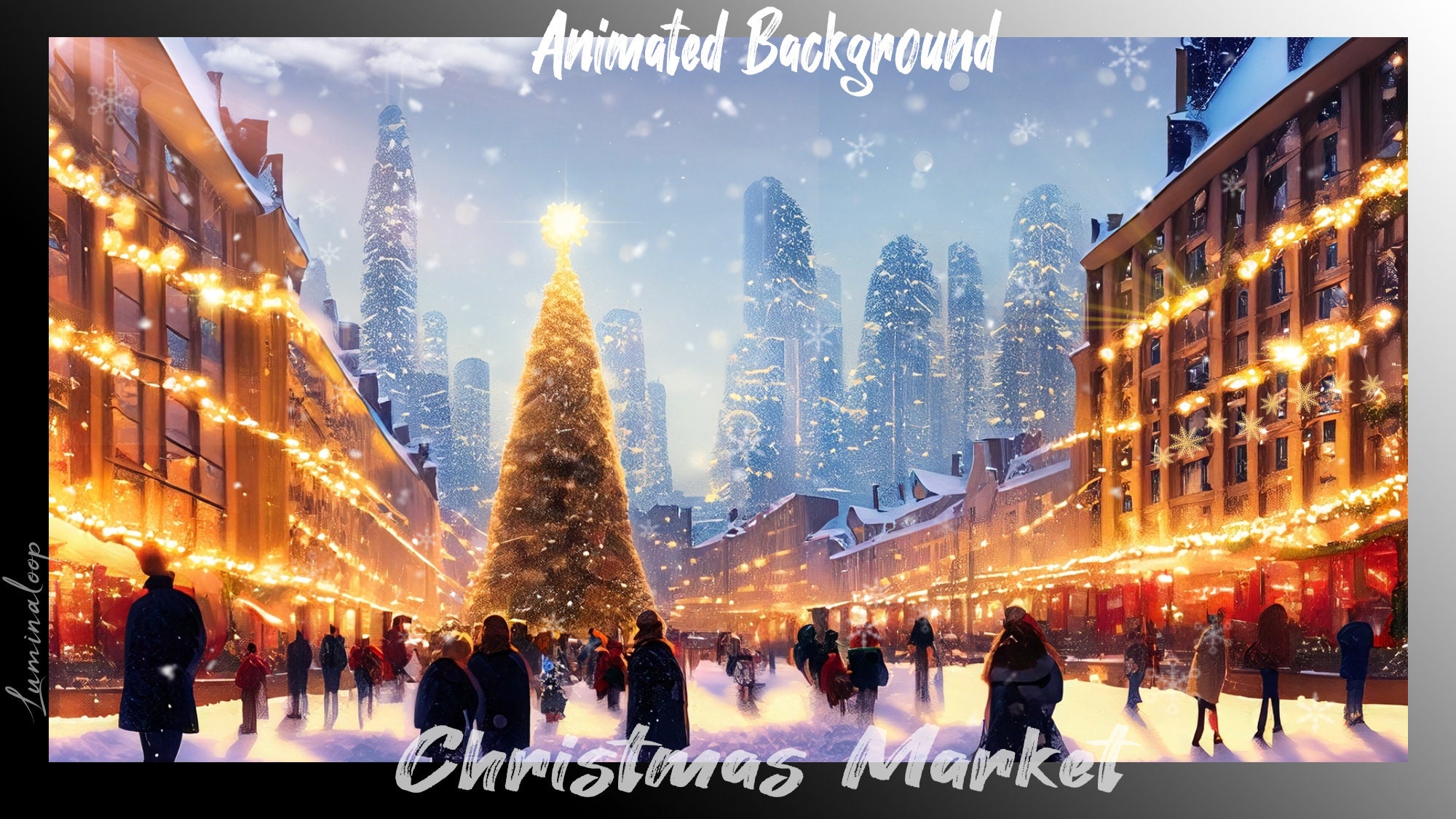 4 ANIMATED BACKGROUNDS Pack, Enchanting Christmas Market, Cozy Shop, Lofi Ambience, Vtuber ...