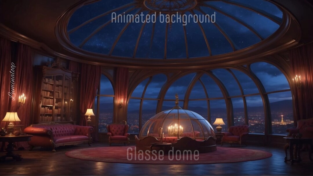ANIMATED BACKGROUND | Glass Dome, Penthaus| Lofi Cozy Looped Vtuber ...