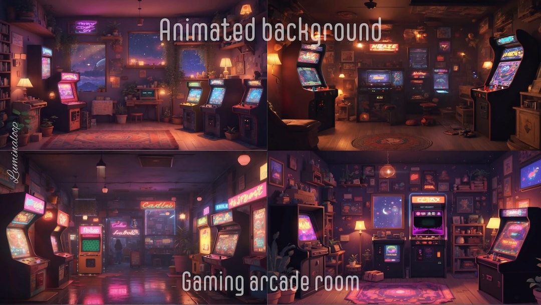 Animated Gaming Arcade Room Background: Looped Cozy Stream Overlay - Etsy