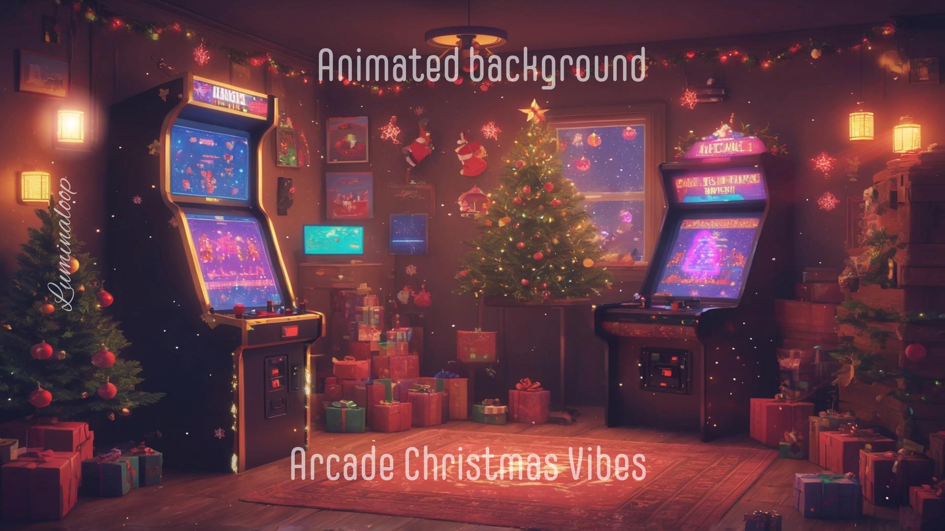 ANIMATED BACKGROUND | Arcade Christmas Vibes | Lofi Cozy Fantasy Looped ...