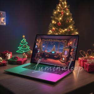 ANIMATED BACKGROUND | Christmas Gaming Room | Lofi Cozy Fantasy Looped ...