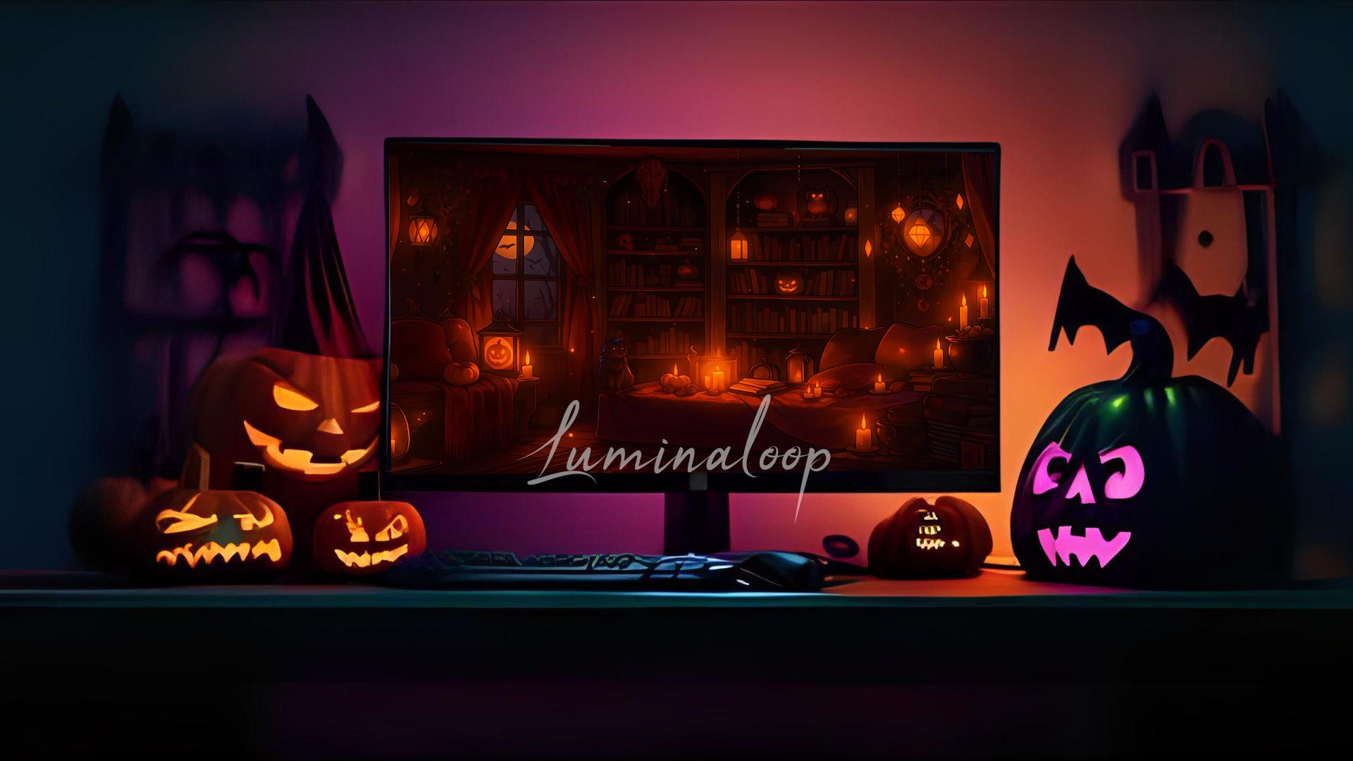 Halloween Nightfall Animated Background: Spooky Bedroom Horror Vibes ...