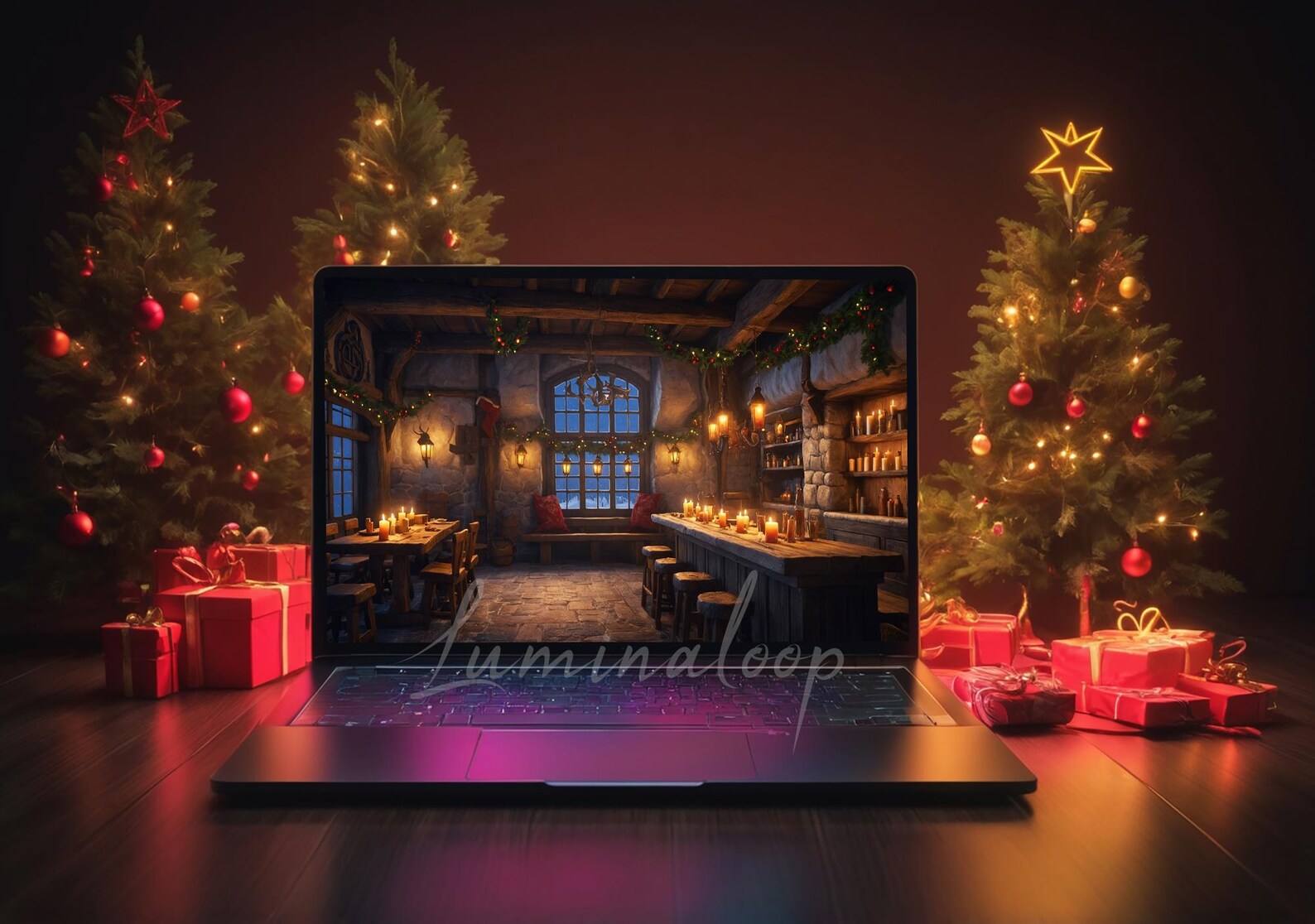 Animated Magical Tavern Christmas Background – Cozy Fantasy Tavern ...
