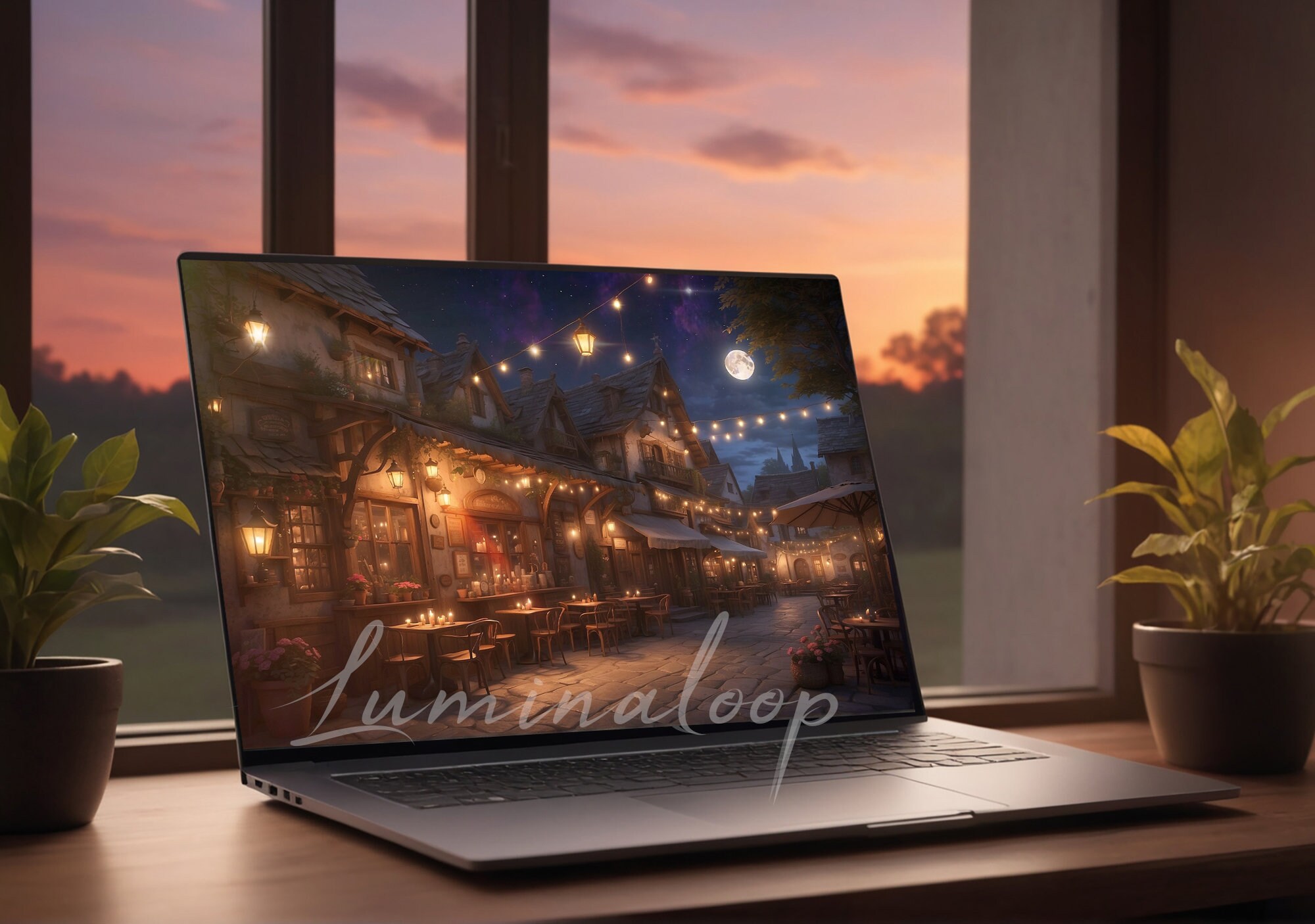 ANIMATED BACKGROUND | Nightfall Charm | Lofi Cozy Looped Vtuber Twitch ...