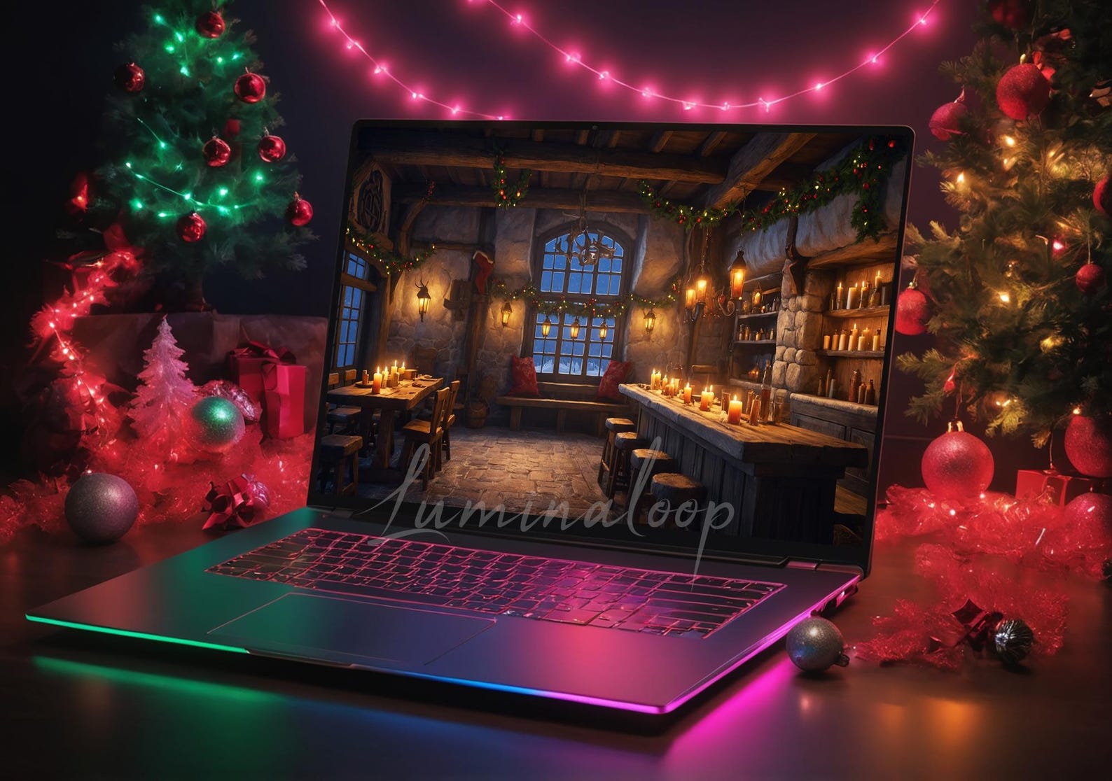 Animated Magical Tavern Christmas Background – Cozy Fantasy Tavern ...