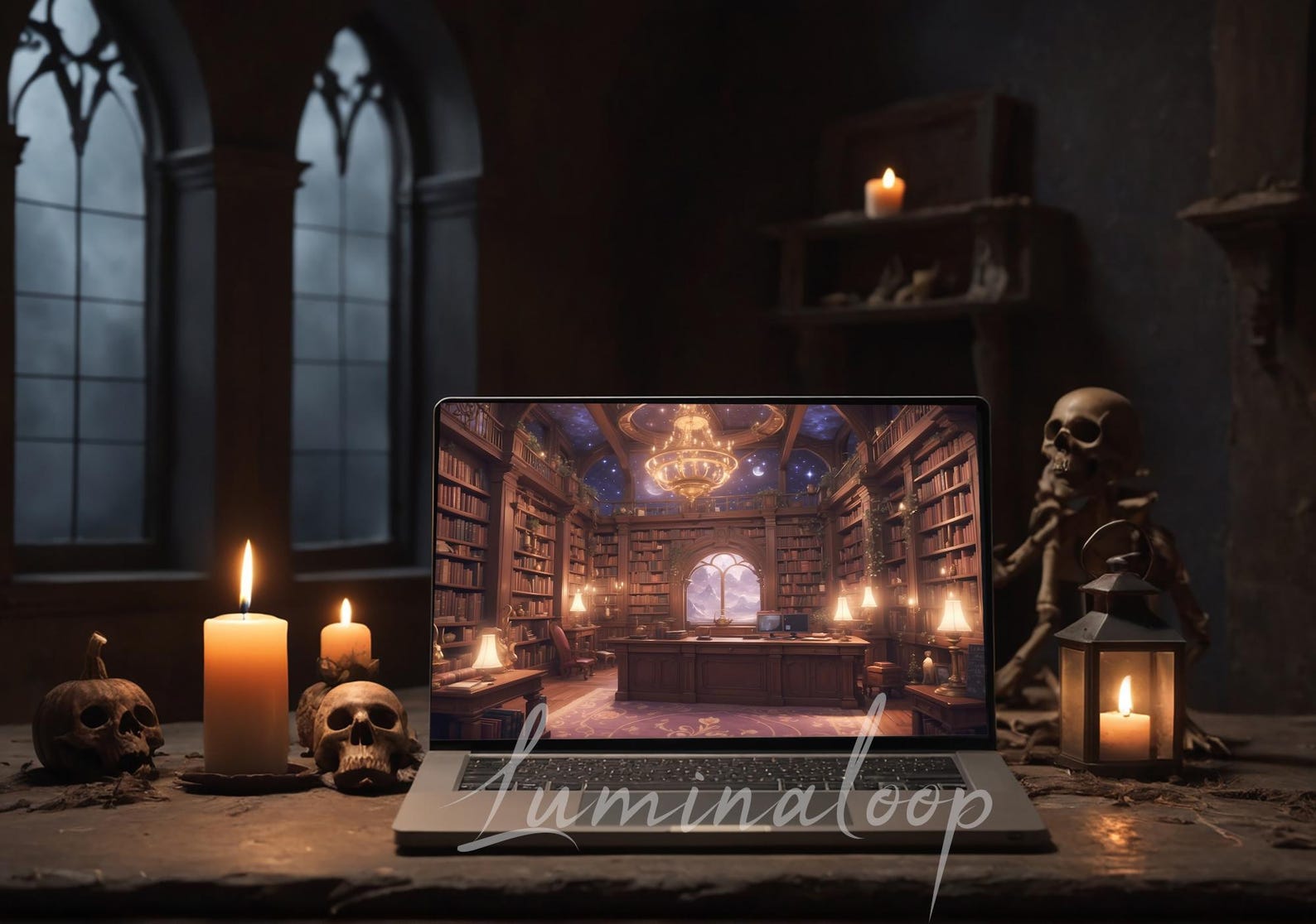4 ANIMATED BACKGROUNDS Pack | Magical Library | Lofi Cozy Ambience ...