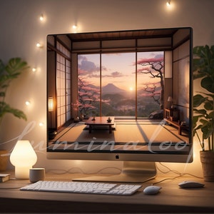 ANIMATED BACKGROUND | Sunset View Japanese Room | Lofi Cozy Looped ...
