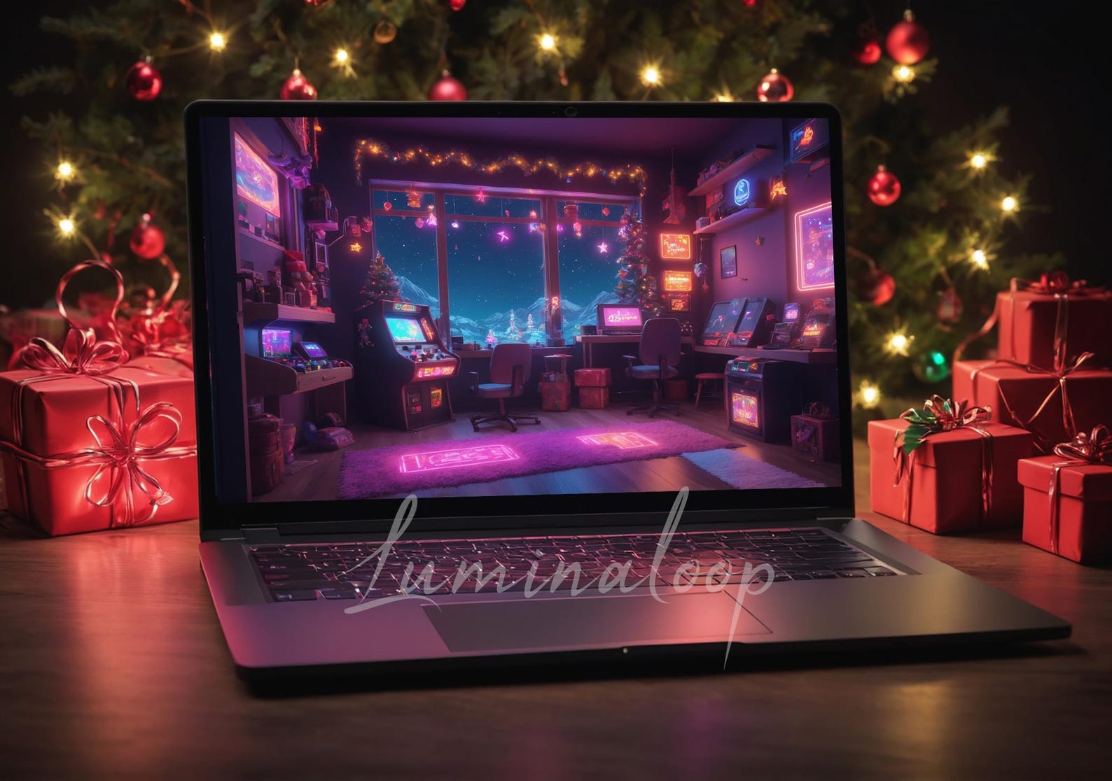Christmas Arcade Gaming Room Animated Stream Background (MP4) - Etsy