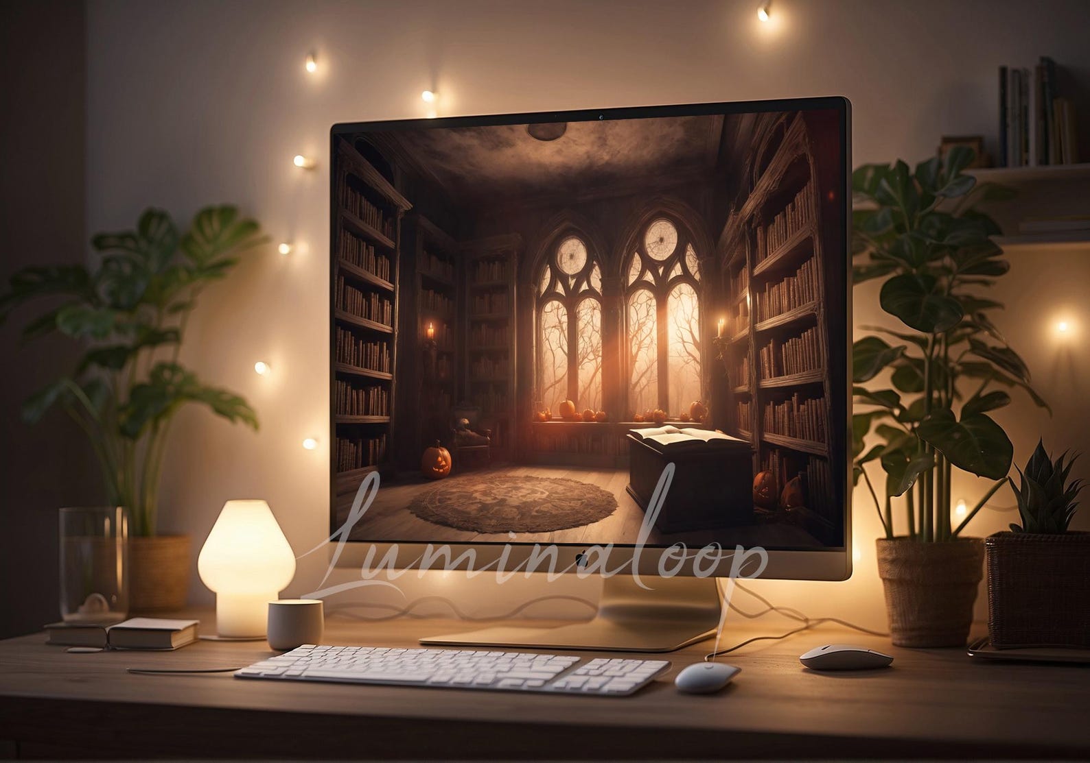 ANIMATED BACKGROUND | Haunted Halloween Library | Lofi Cozy Halloween ...