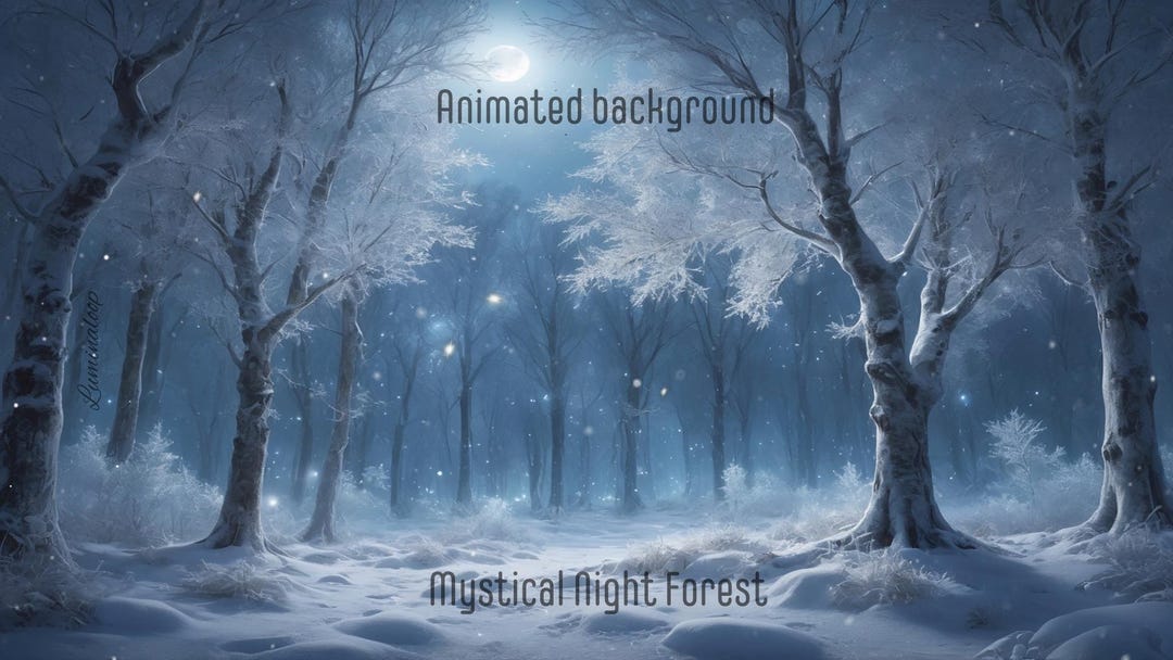 Mystical Night Forest Animated Background | Haunted Magical Forest ...