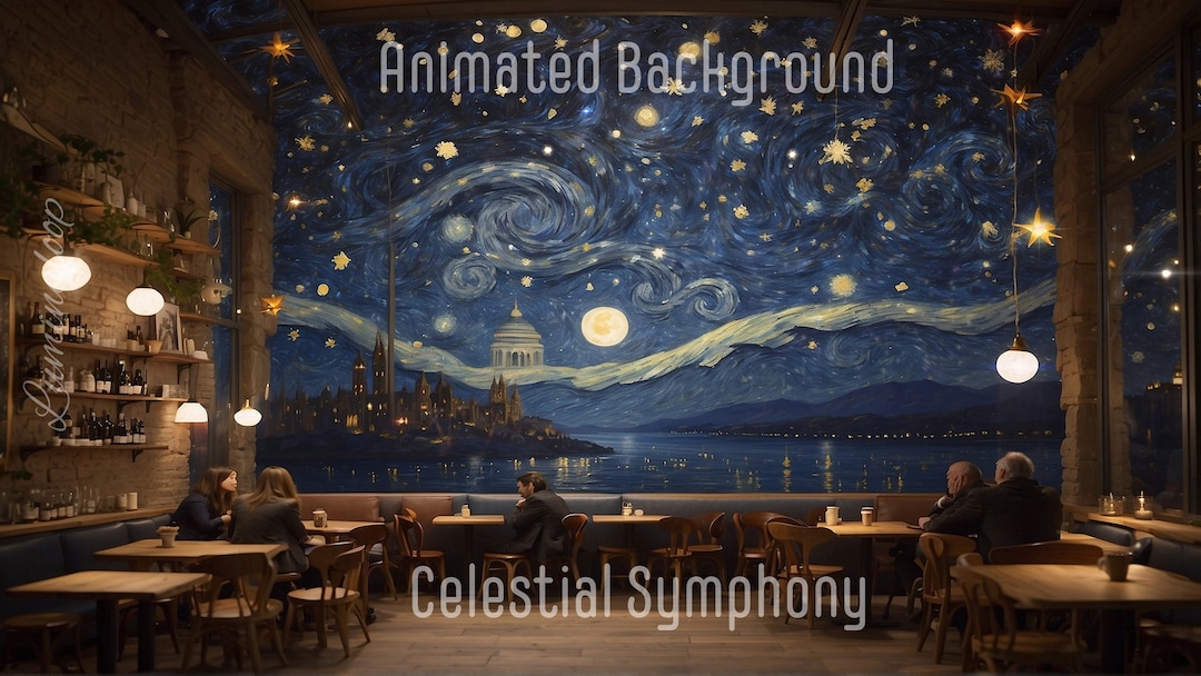 ANIMATED BACKGROUND | Celestial Symphony | Lofi Cozy Fantasy Looped Vtuber Twitch Stream Overlay ...