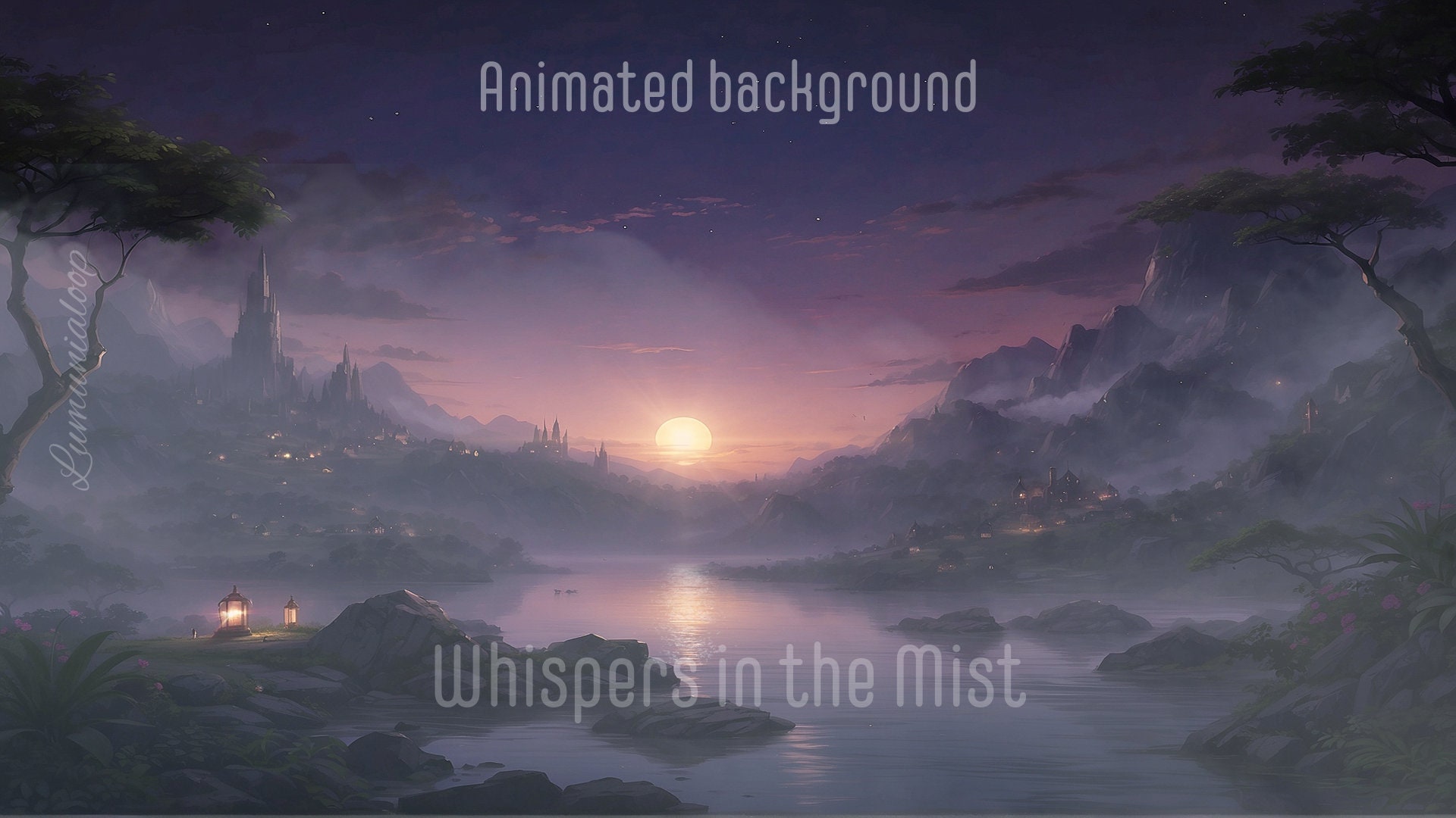 ANIMATED BACKGROUND | Whispers in the Mist| Lofi Landscape Cozy Looped ...
