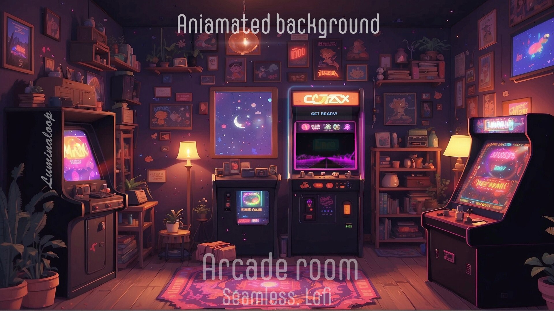 Retro Pixel Arcade Animated Background: Cozy Lofi Stream Overlay - Etsy
