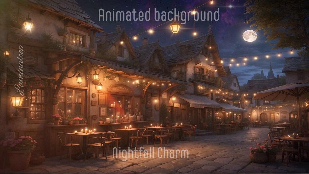ANIMATED BACKGROUND | Nightfall Charm | Lofi Cozy Looped Vtuber Twitch ...