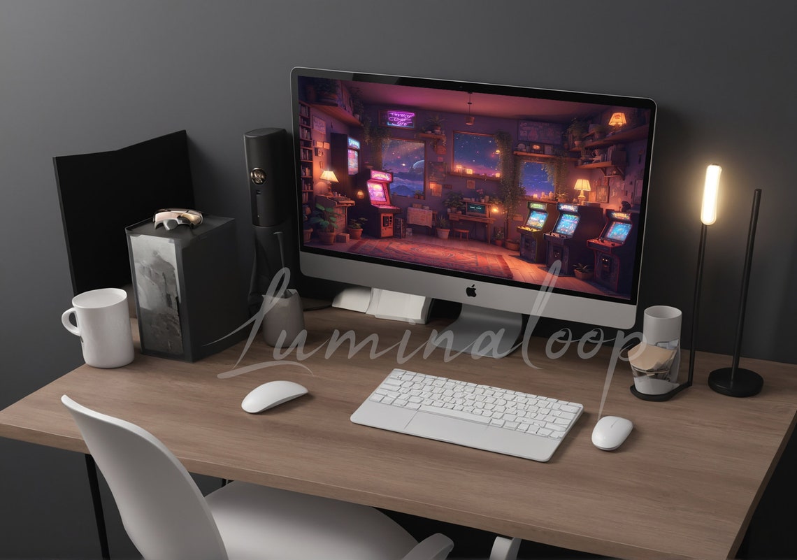 ANIMATED BACKGROUND | Arcade Gaming Room | Lofi Cozy Fantasy Looped ...