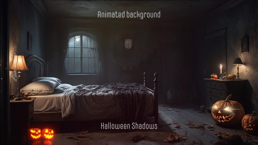 Halloween Shadows Animated Background | Spooky Bedroom Horror Vibes ...