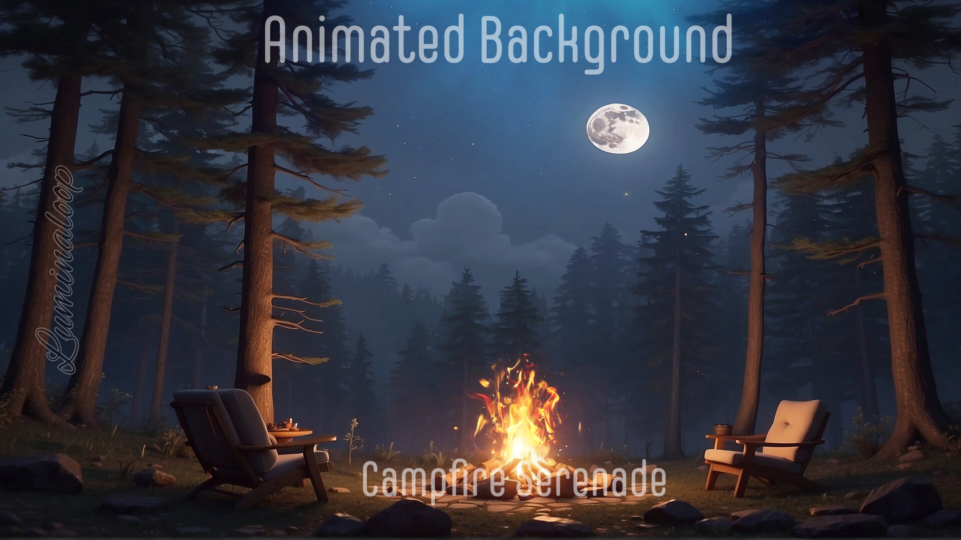 ANIMATED BACKGROUND | Campfire Serenade | Lofi Cozy Looped Vtuber Twitch Stream Overlay ...