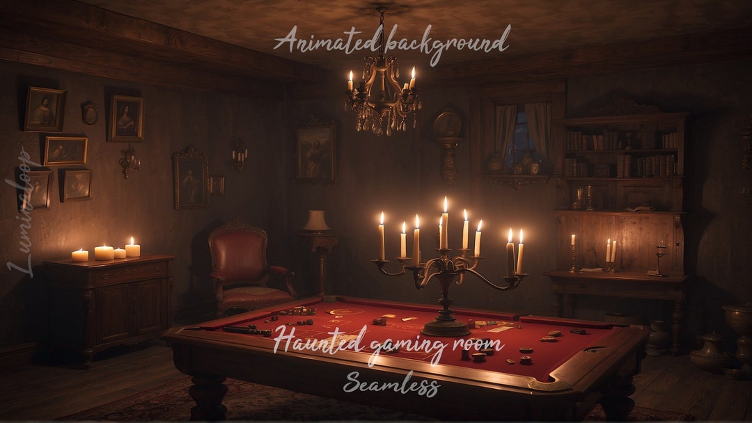 ANIMATED BACKGROUND | Haunted Gaming Room | Vintage Style | Vtuber ...