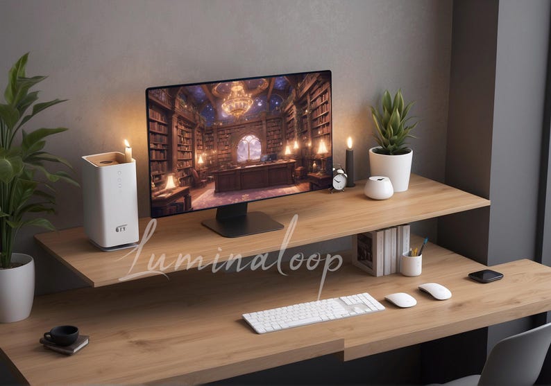 ANIMATED BACKGROUND | Magical Library | Lofi Cozy Ambience Looped ...