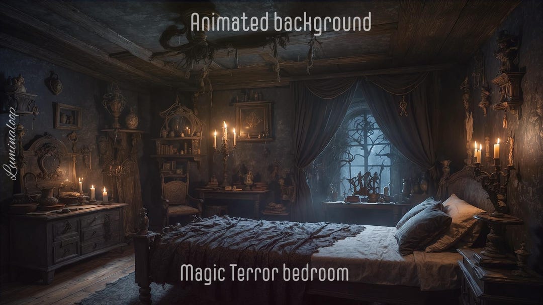ANIMATED BACKGROUND | Haunted Magic, Terror Bedroom | Lofi Love Cozy ...