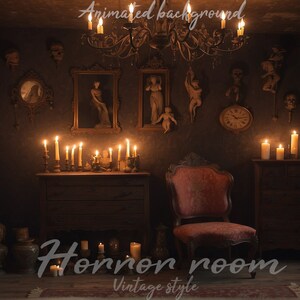 4 ANIMATED BACKGROUNDS |haunted Room | Candle Ambiance With Gaming Room ...