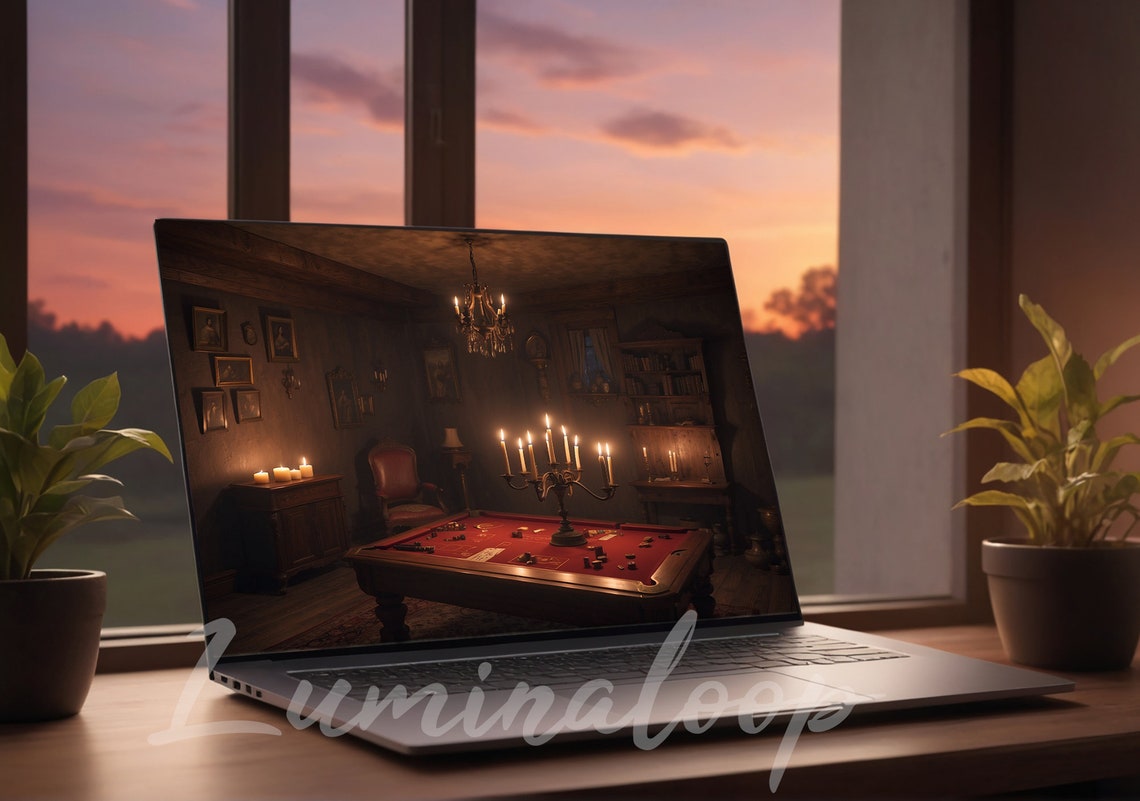 4 ANIMATED BACKGROUNDS |haunted Room | Candle Ambiance With Gaming Room ...