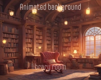 ANIMATED BACKGROUND Cozy Study Looped Vtuber Twitch Stream Overlay ...