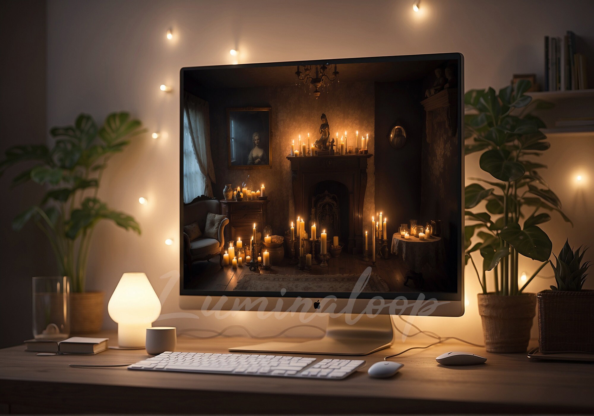 4 ANIMATED BACKGROUNDS |haunted Room | Candle Ambiance With Gaming Room ...