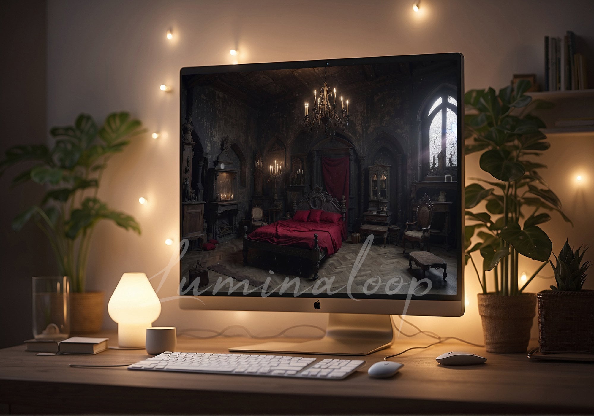 ANIMATED BACKGROUND Haunted Gotic Room Lofi Cozy Looped Vtuber Twitch ...